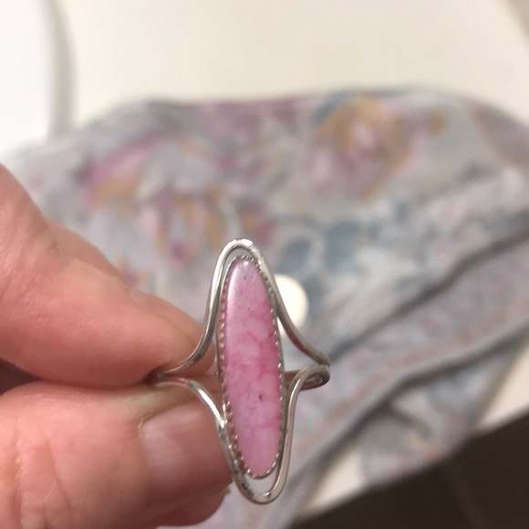 Jewelry | Vintage Sterling Adjustable Ring Pink Stone | Poshmark